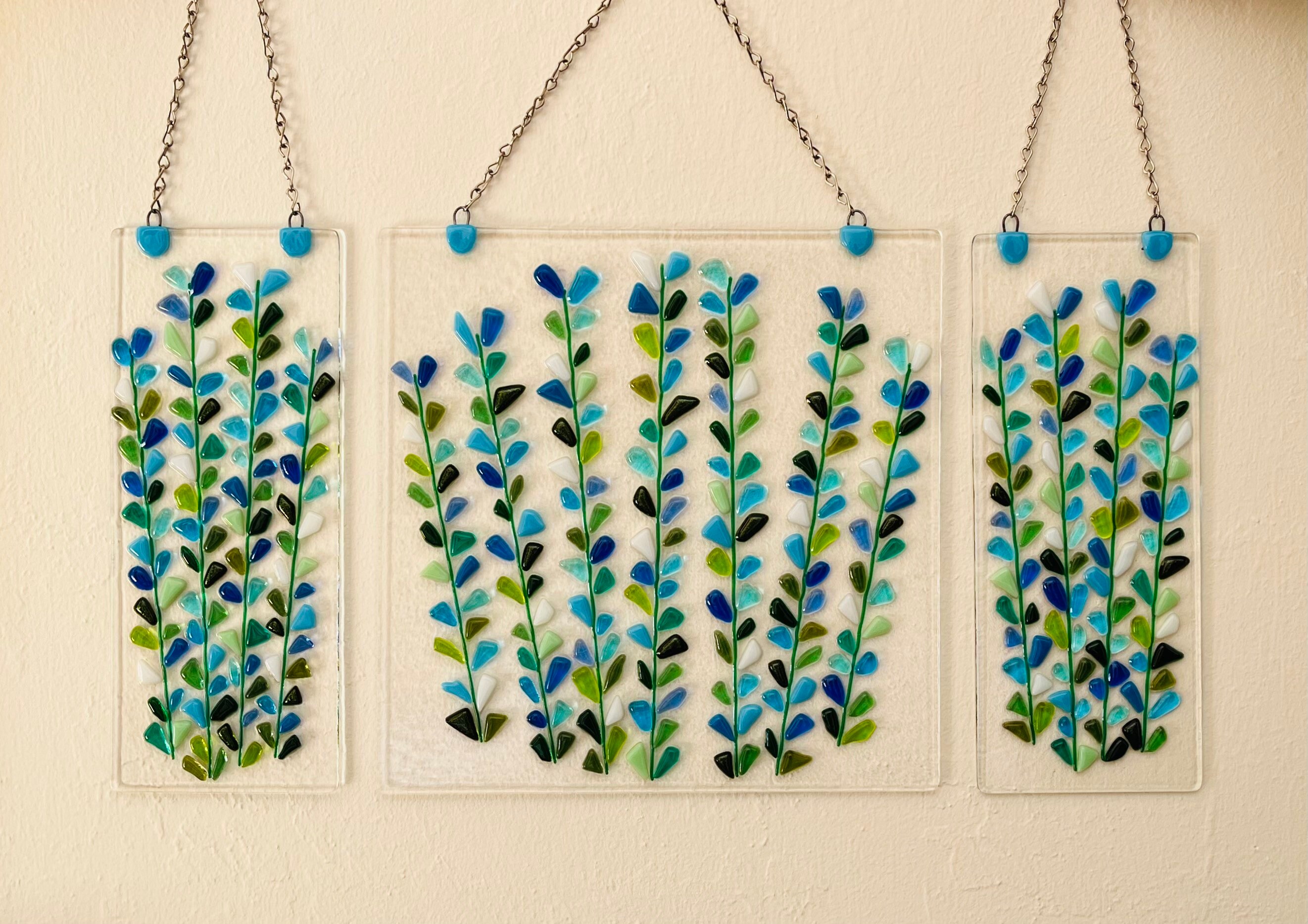 Fused Glass Window Panel Shakuf Design Blooming Branches in - Etsy Canada