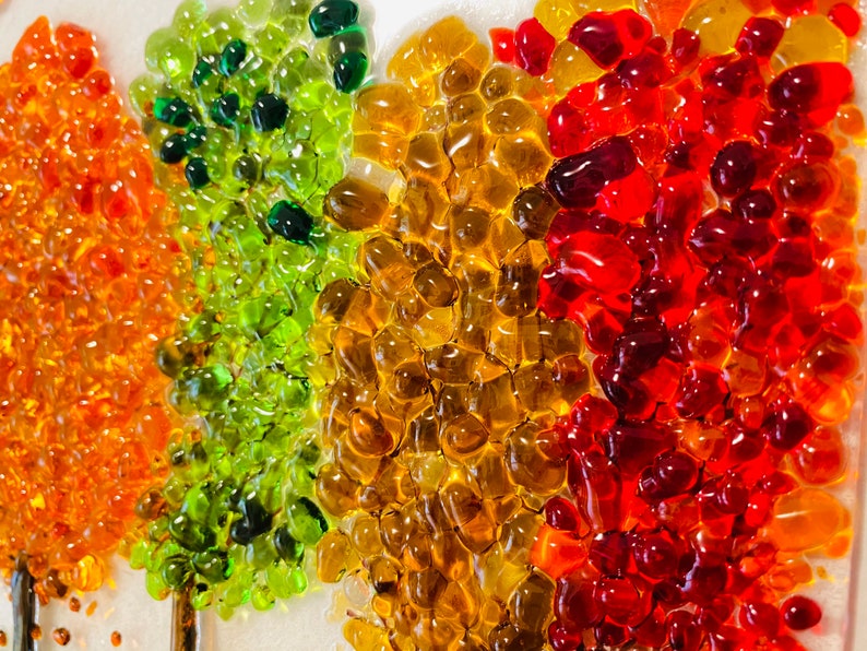 Fused Glass Fall Trees Wall Decor Autumn Leaves Suncatcher - Etsy