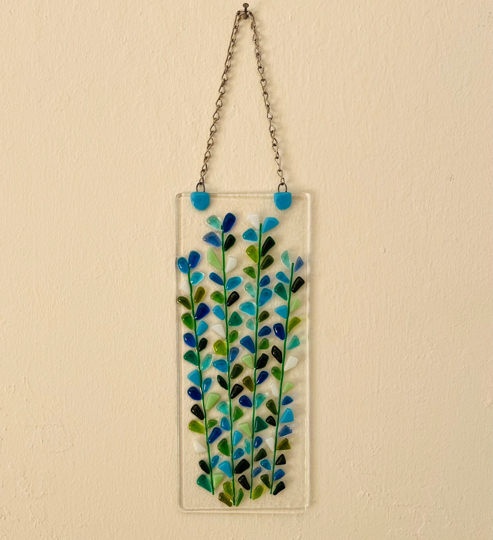 Fused Glass Window Panel Shakuf Design Blooming Branches in - Etsy