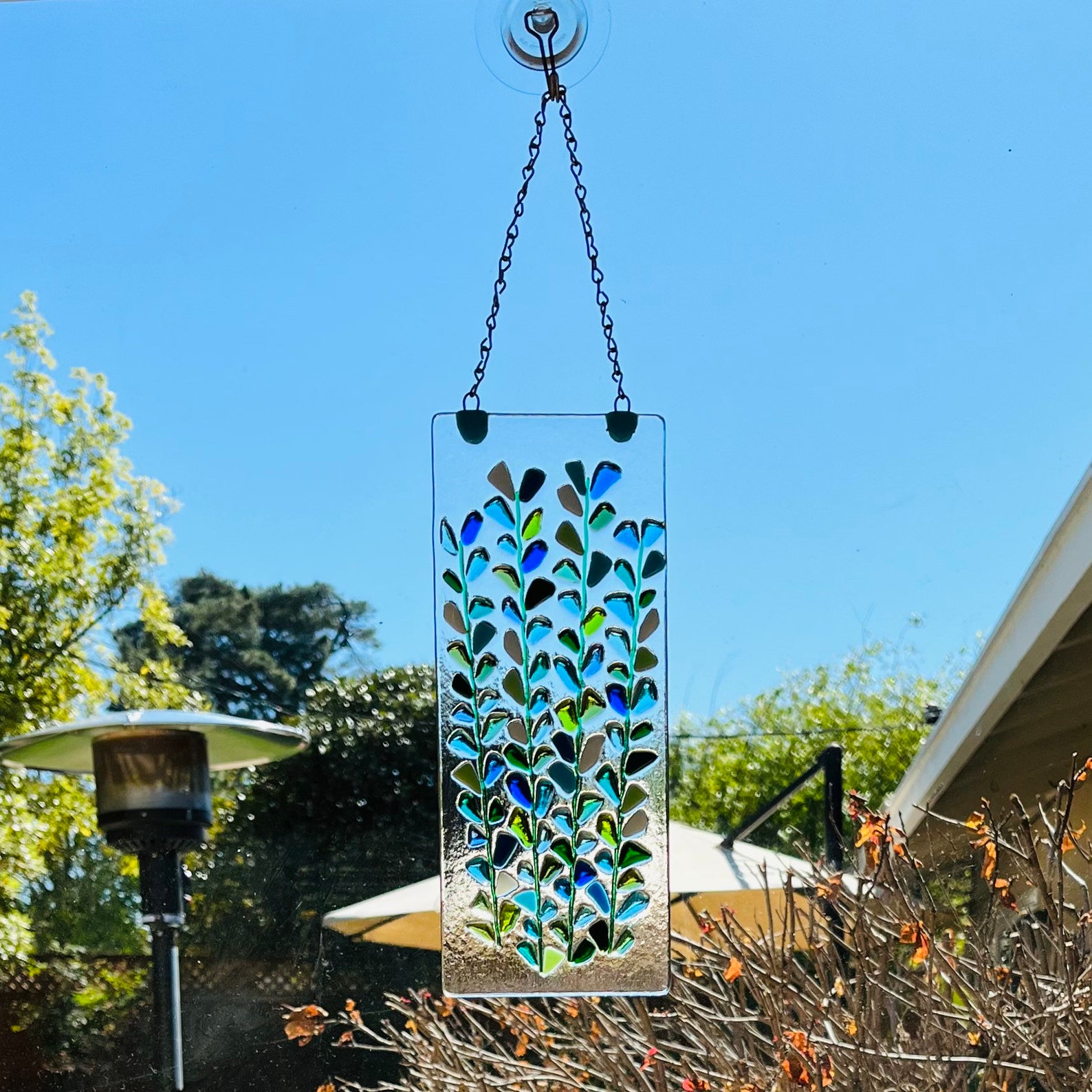 Fused Glass Window Panel Shakuf Design Blooming Branches in - Etsy