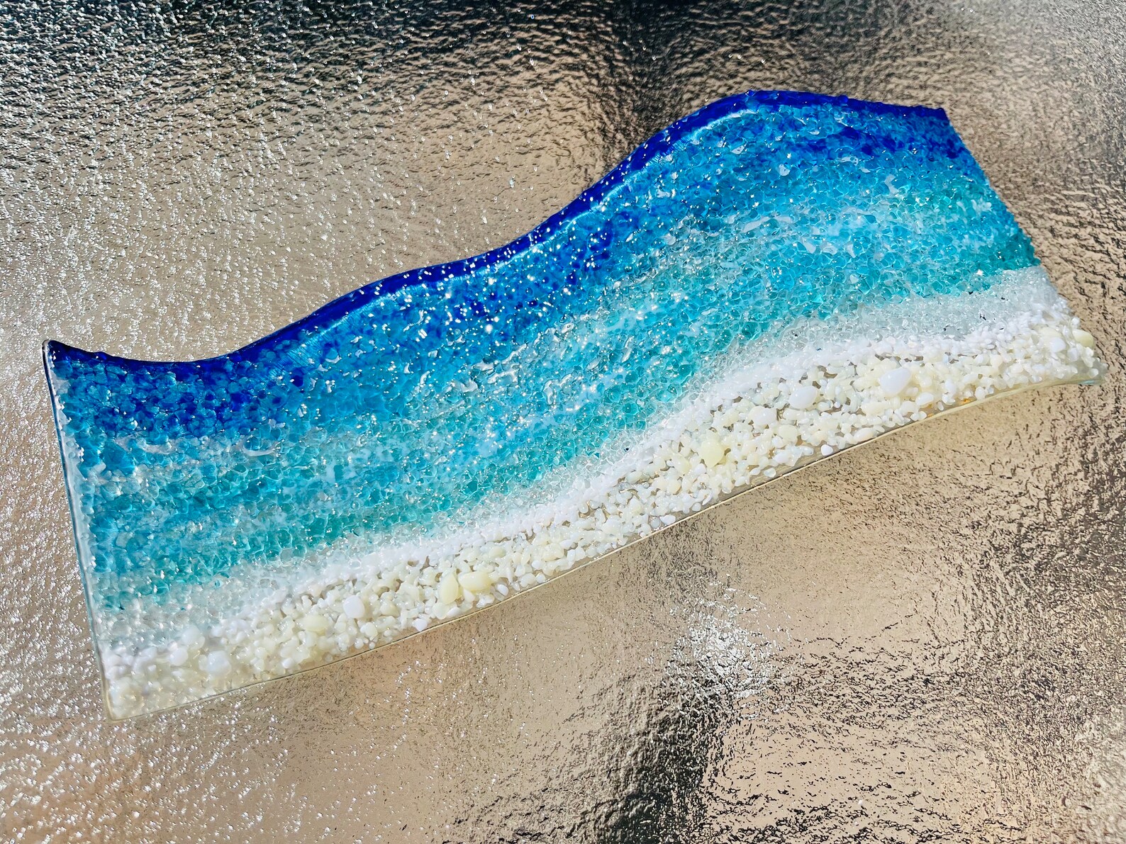 Fused Glass Ocean Wave Free Standing Glass Wave Art Beach - Etsy Canada