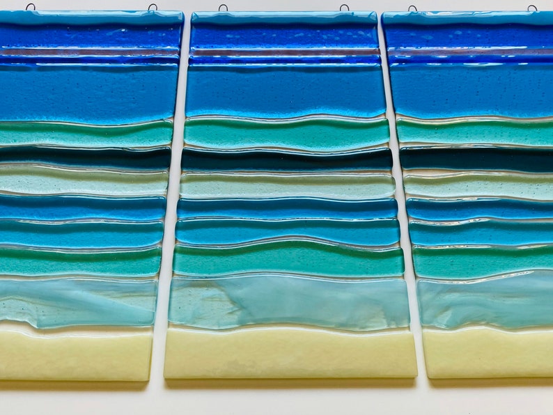 Fused Glass Beach Window Panel Glass Ocean Waves Wall Decor - Etsy