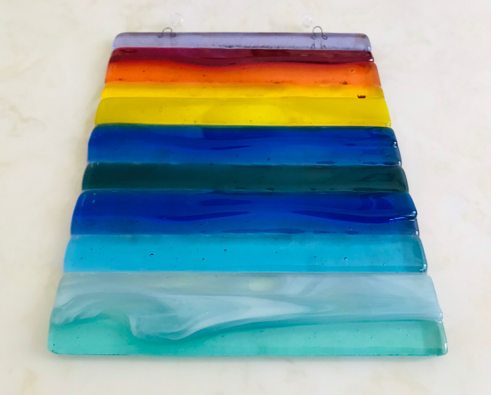 Fused Glass Sunset Suncatcher Sunset Ocean Beach Wall Art - Etsy