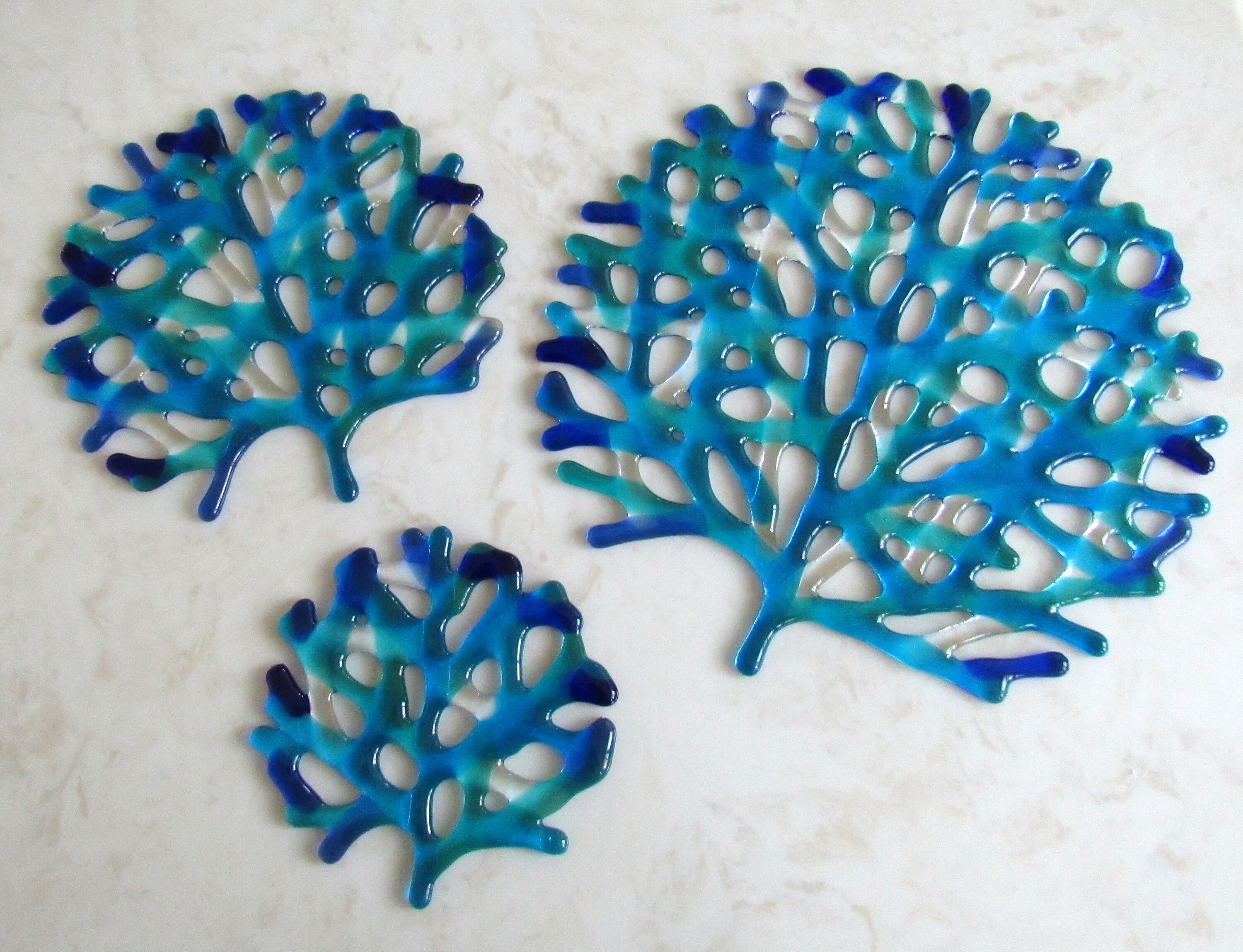 Fused Glass Sea Coral Suncatcher Branching Coral Wall Decor | Etsy