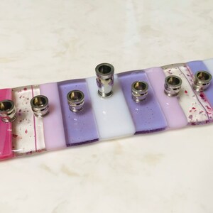 Hanukkah Menorah Fused Glass Pink and Purple Menorah - Etsy