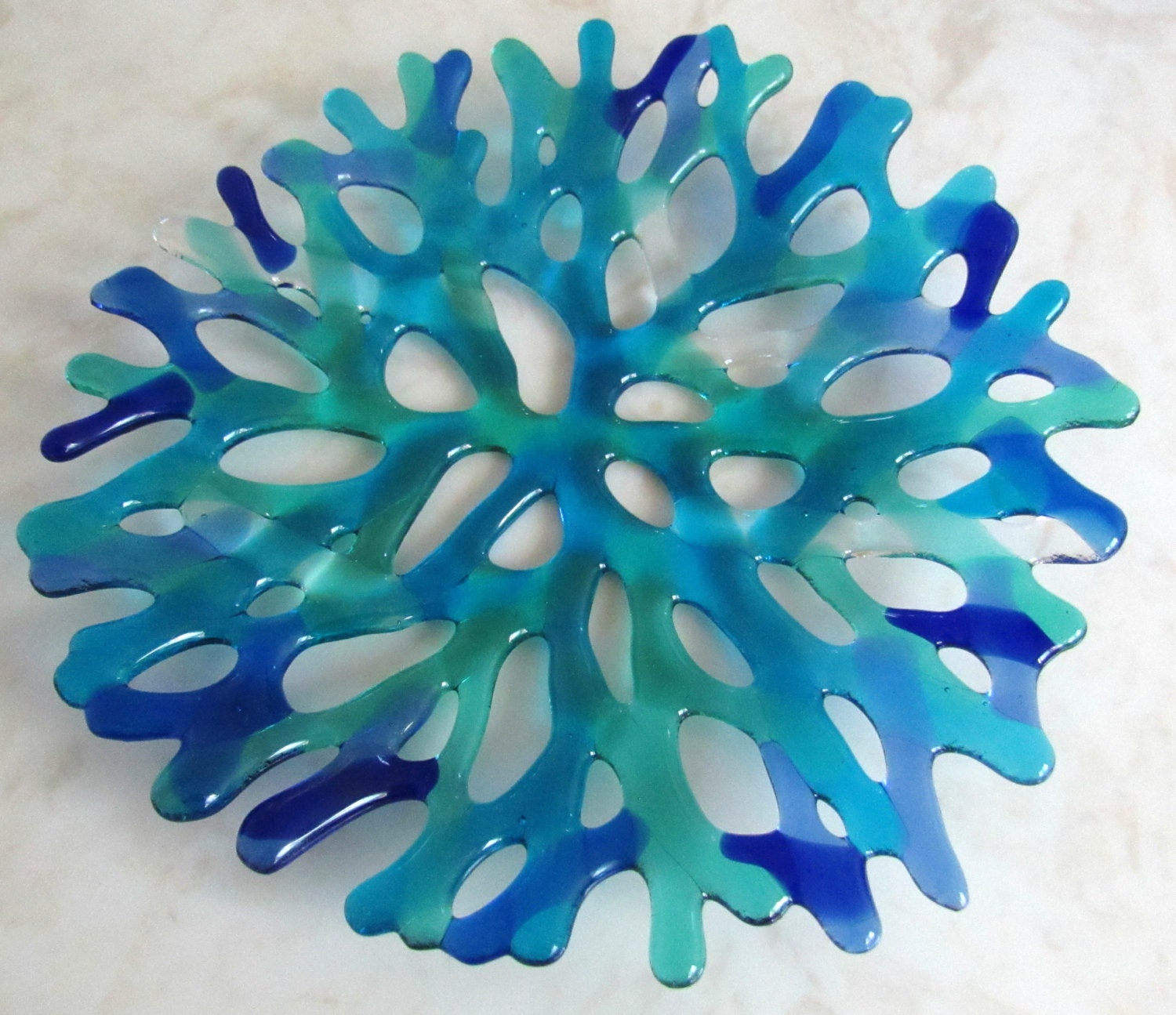 Fused Glass Coral Plate Glass Branching Coral Wall Decor | Etsy