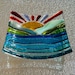 Fused Glass Sunset Plate, Sunset Over Mountain Lake, Sunset Beach Dish ...