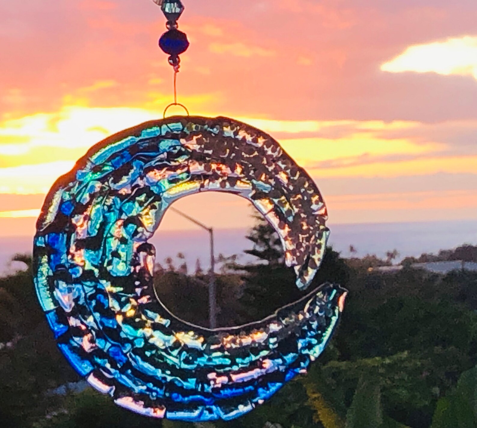 Fused Glass Ocean Wave Suncatcher Glass Wave Art Beach | Etsy UK