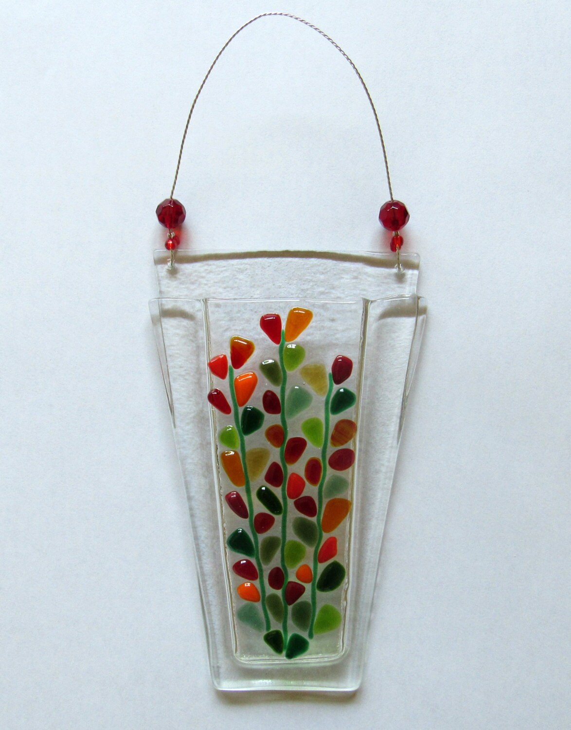 Fused Glass Flower Vase Wall Hanging Vase Blooming Branches - Etsy