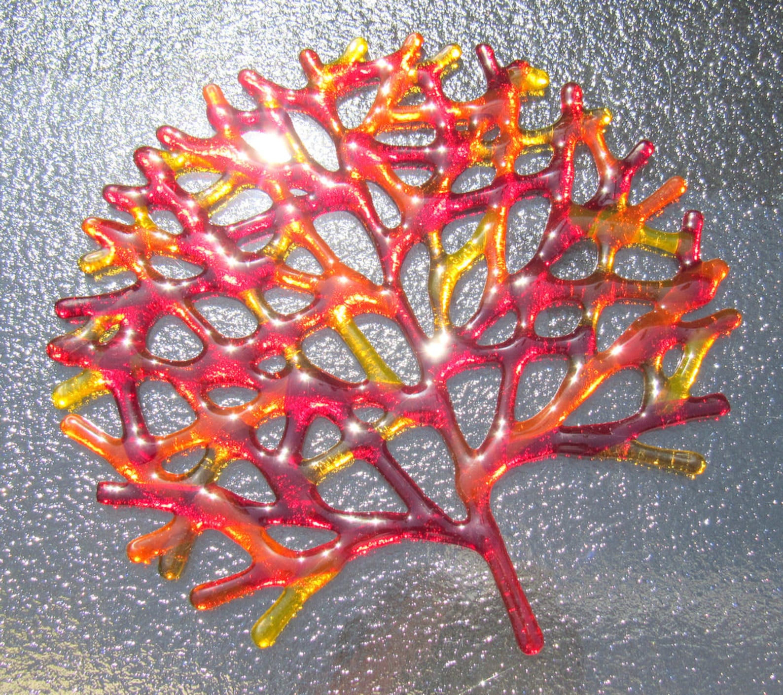 Fused Glass Coral Wall Decor Red Glass Branching Coral Red - Etsy