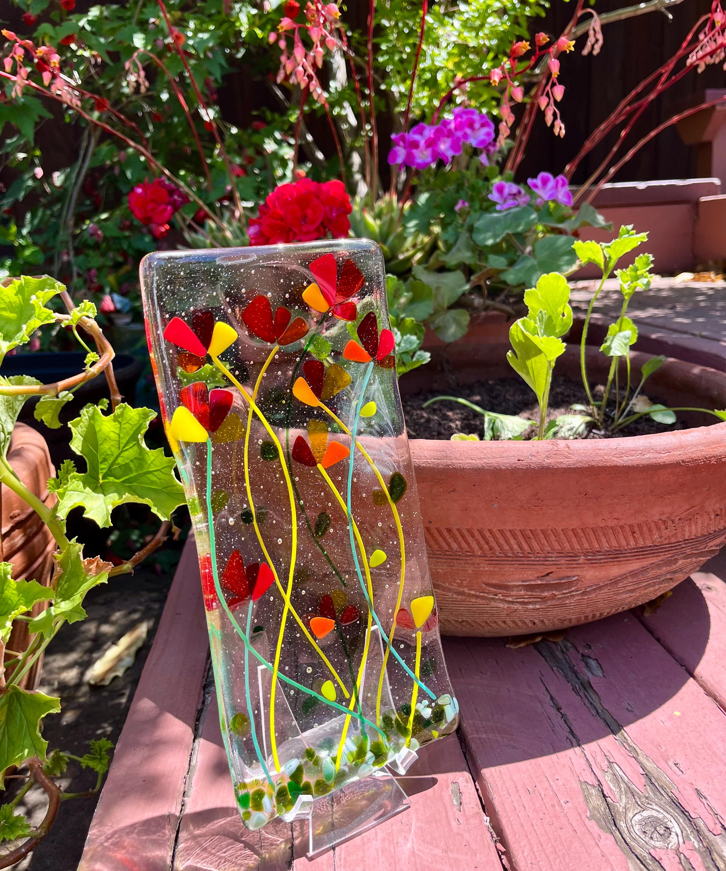 Fused Glass Flower Plate, Wildflower Sushi Dish, Spring Floral Decor - Etsy