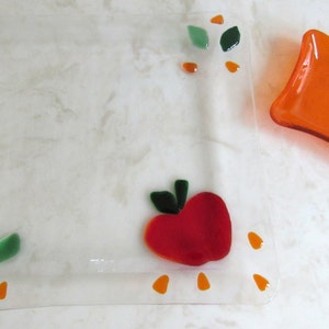 Fused Glass Plate, Apple and Honey Plate Set, Honey Dish, Rosh Hashanah ...