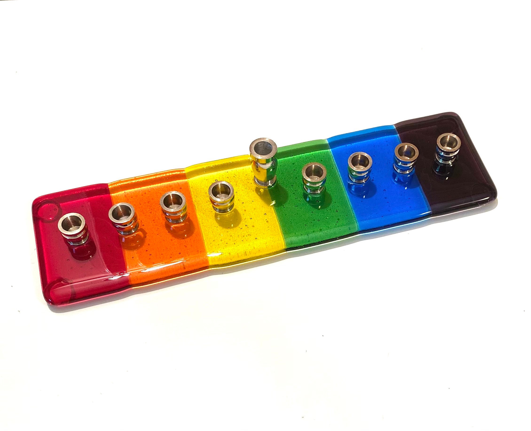 Fused Glass Pride Menorah Rainbow Menorah Equality Flag - Etsy