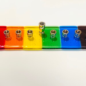 Fused Glass Pride Menorah, Rainbow Menorah, Equality Flag Hanukkah Gift ...