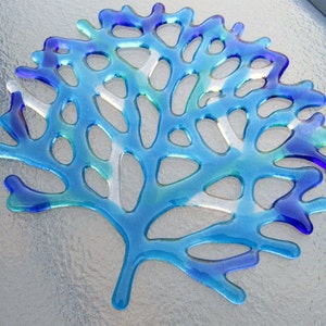 Fused Glass Coral, Glass Branching Coral Wall Decor, Turquoise Blue Sea ...
