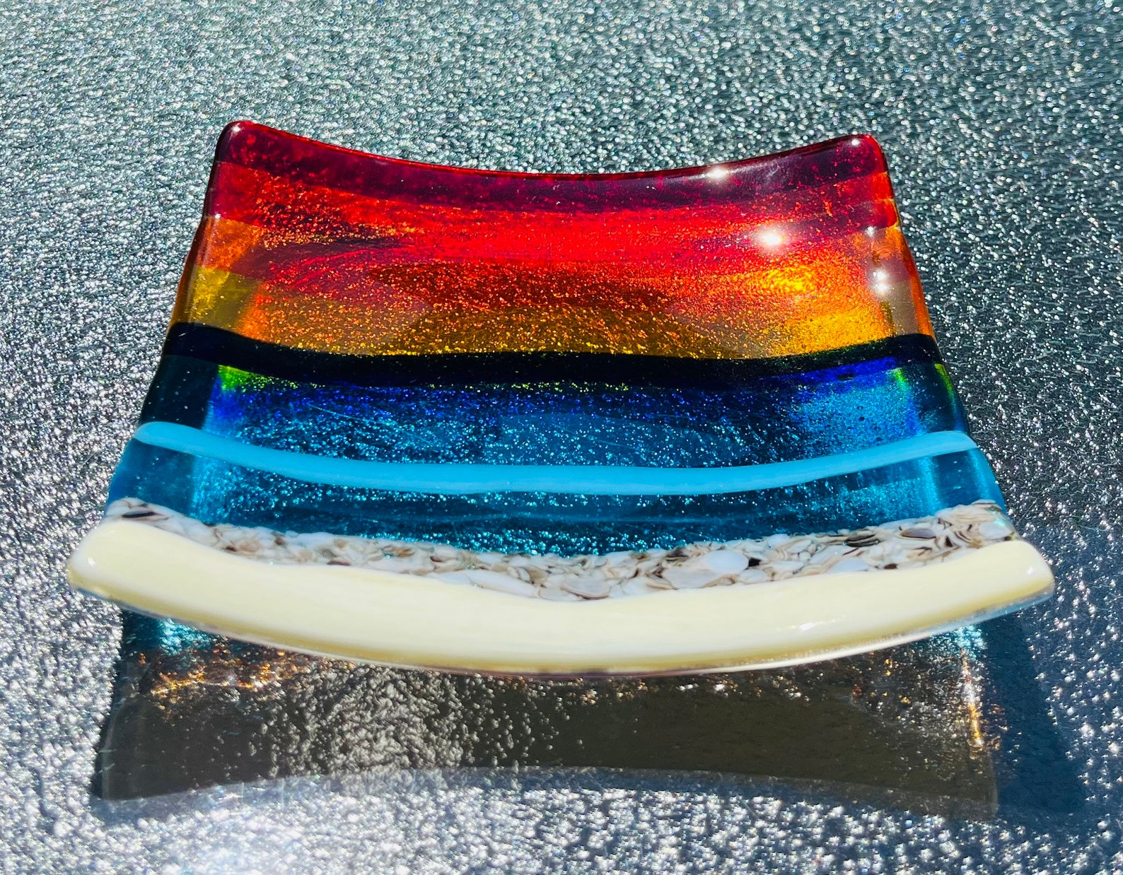 Fused Glass Beach Sunset Plate Sunset Beach Dessert Plate - Etsy