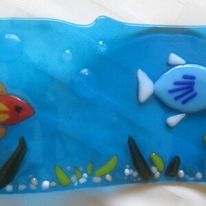 Fused Glass Wave Art, Glass Fish, Underwater Marine Life, Turquoise ...
