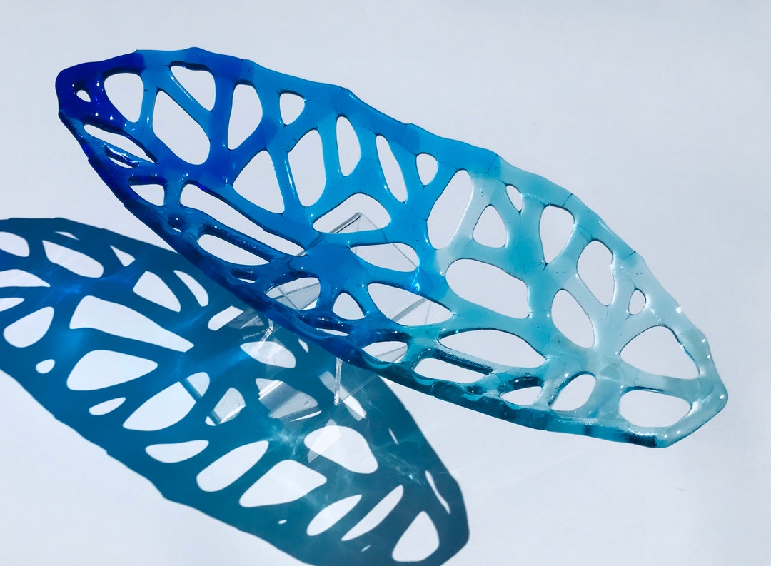 Glass Coral Oval Bowl, Fused Glass Branching Coral Plate, Beach Glass ...