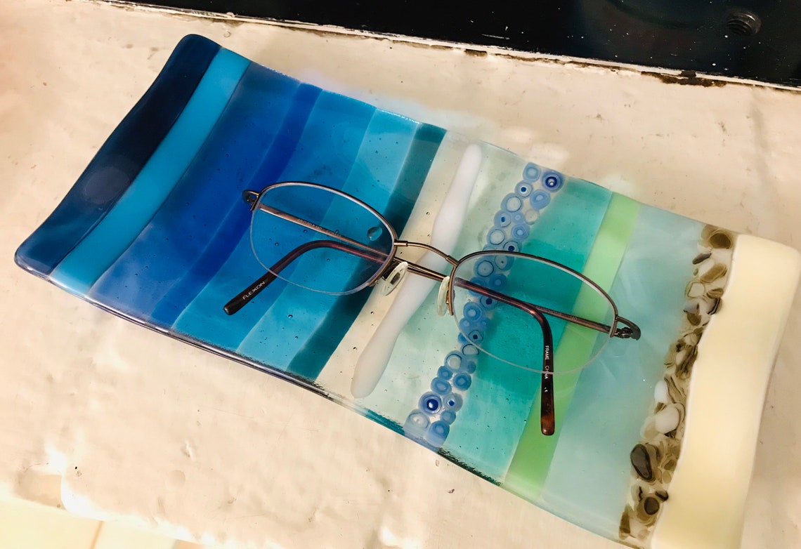 Fused Glass Beach Art Rocks and Bubbles by the Beach | Etsy