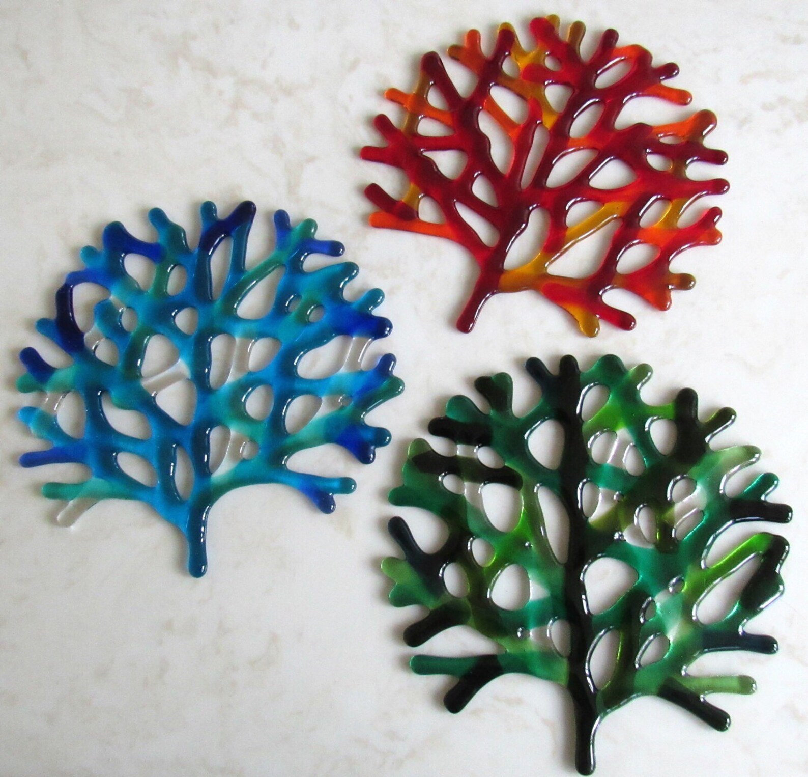 Fused Glass Coral Wall Decor Red Glass Branching Coral Red - Etsy