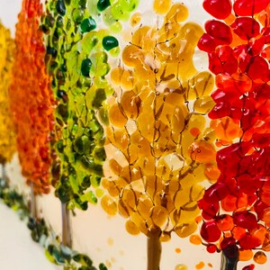 Fused Glass Fall Trees Wave Art, Thanksgiving Decor - Etsy