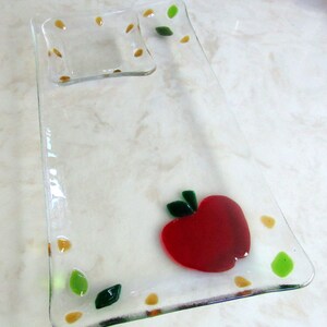 Fused Glass Rosh Hashanah Plate, Apple Honey Dish Set, Judaica Gift - Etsy