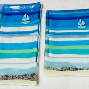 Fused Glass Plate, Glass Boat, Beach Rocks, Ocean Wave, Beach House ...
