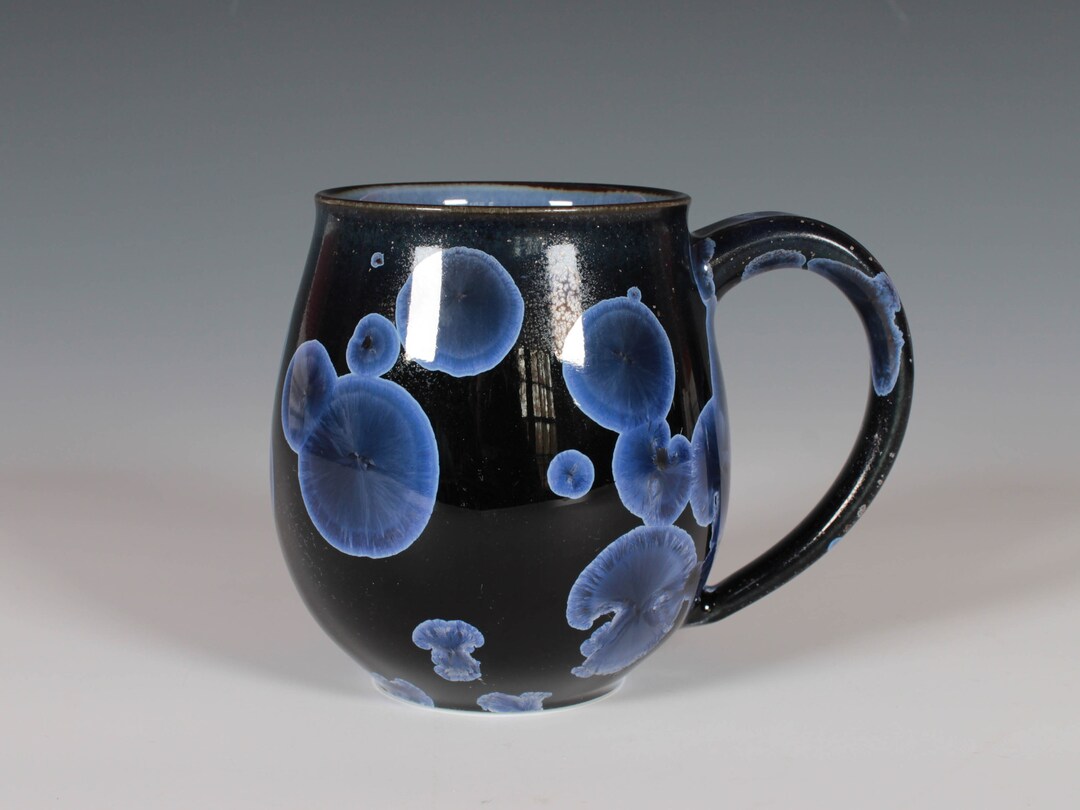 Mug: Midnight Blue Crystalline Glaze, 9oz - Etsy