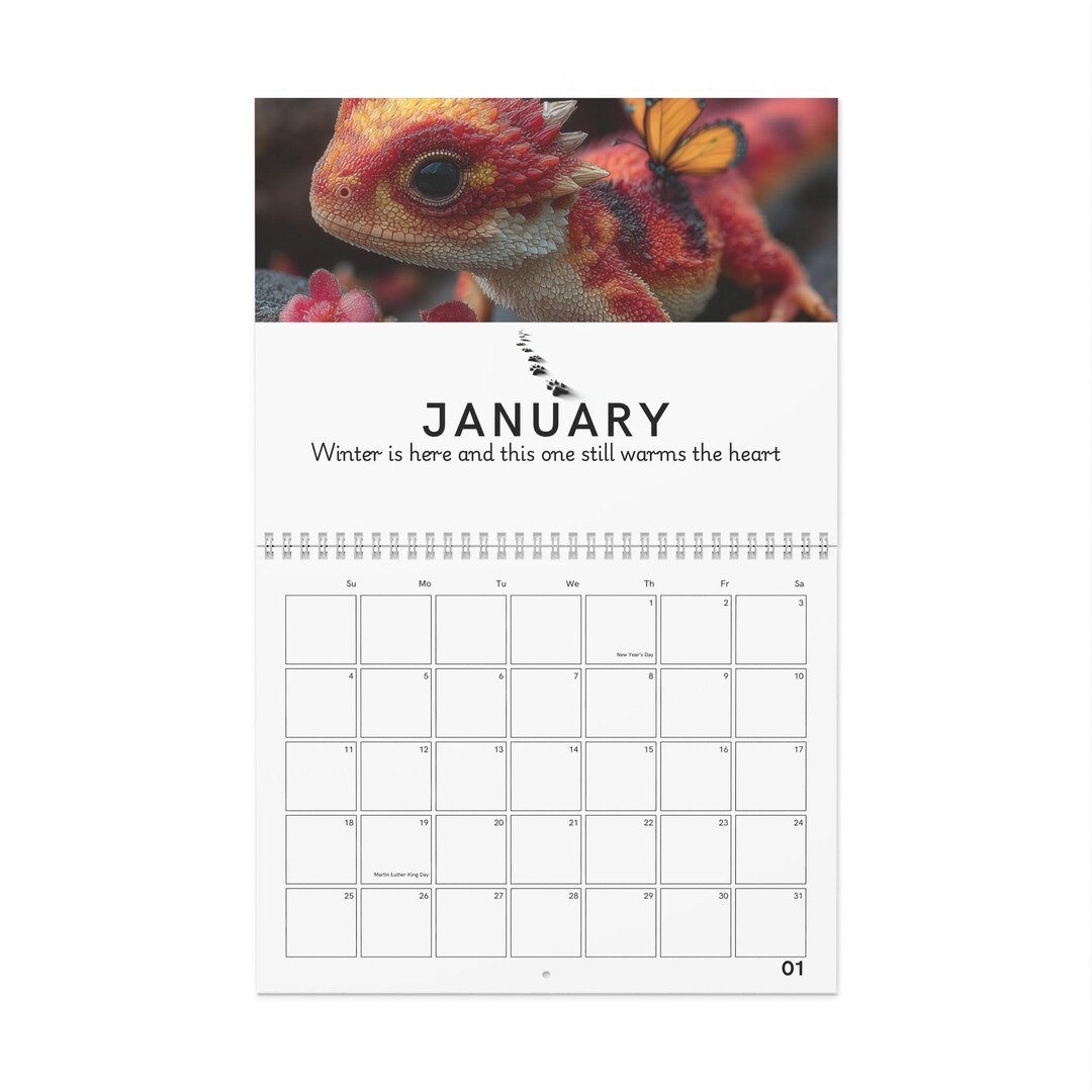 Playful Dragon Wall Calendar 2026: Fantasy Art Home Decor - Etsy