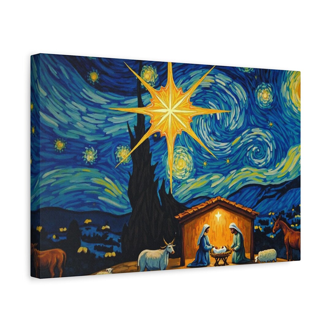 Where Mercy Touched the Canvas of Starry Night, Wall Art Decor ...