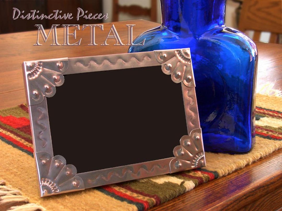5" X 7" New Mexico Punched Tin Photo Frame, Vines - SW Decor, Wedding ...