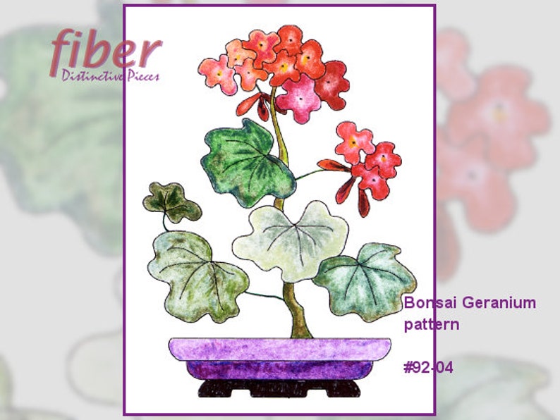 Applique Quilt Block Pattern, Bonsai Geranium Oriental Design, Applique ...