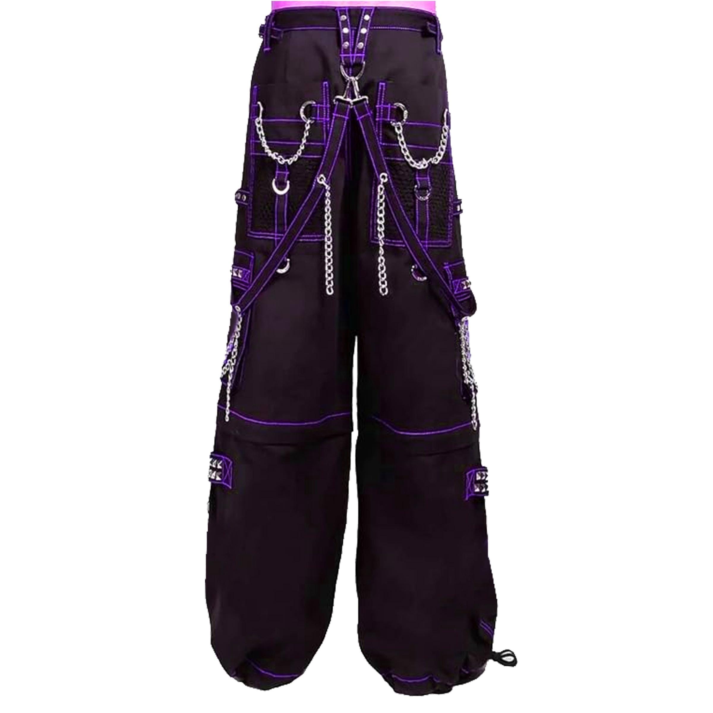 Purple Goth Techwear Cargo Pants – Cyberpunk Rave Alt Outfit - Etsy