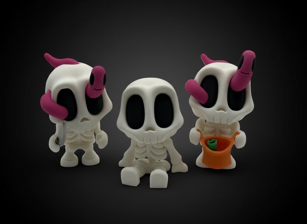 3D Printed Articulating Blob Skeleton: Spooky Halloween Decor - Etsy