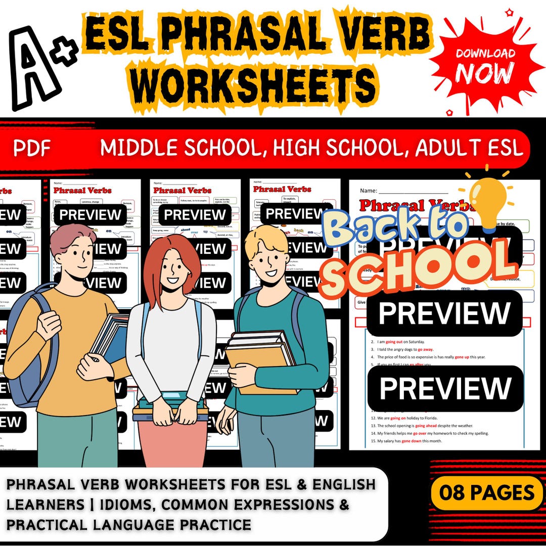 ESL Phrasal Verb Worksheets: Idioms & Expressions (digital Download) - Etsy