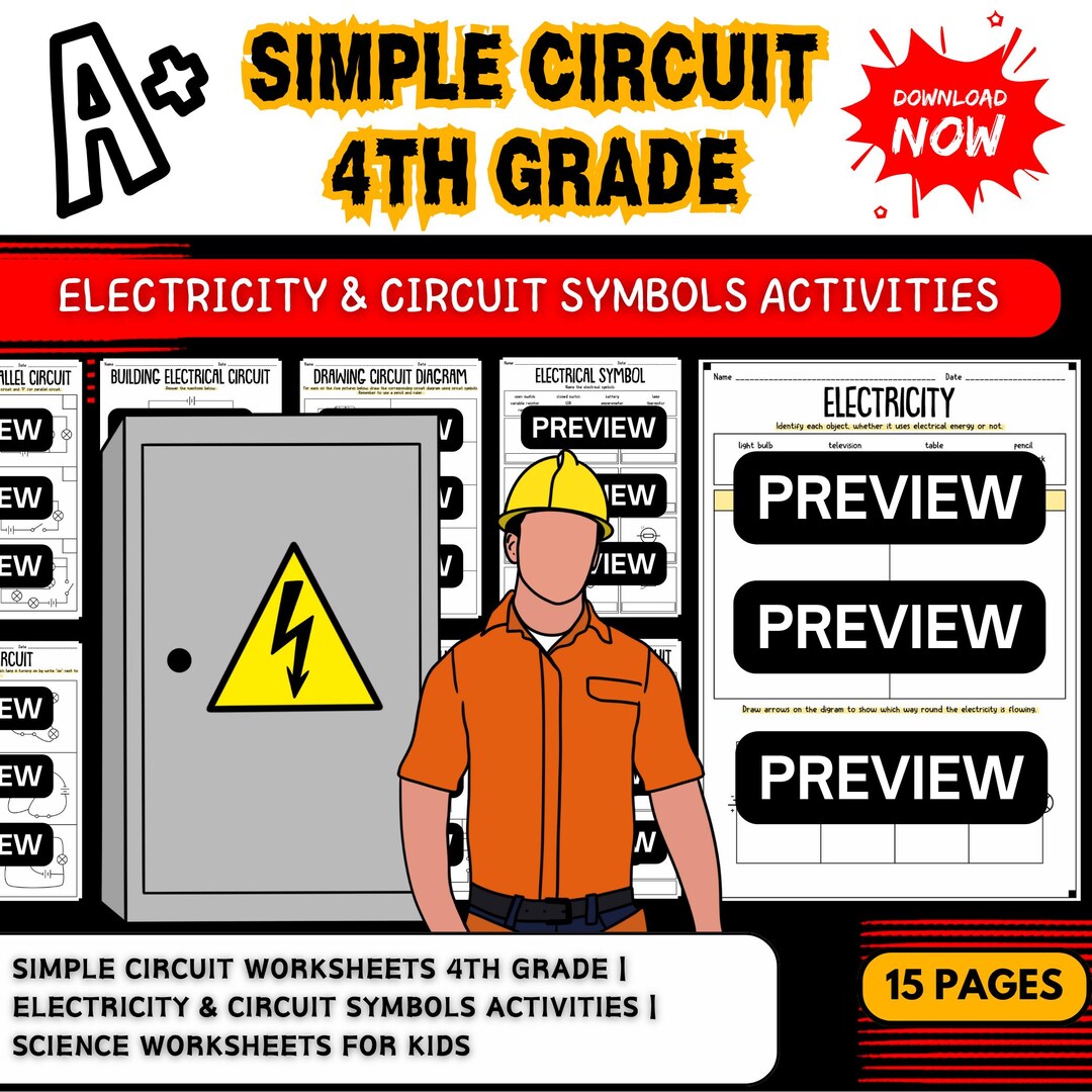 4th Grade Electricity & Circuit Worksheets: Science Activities (PDF) - Etsy