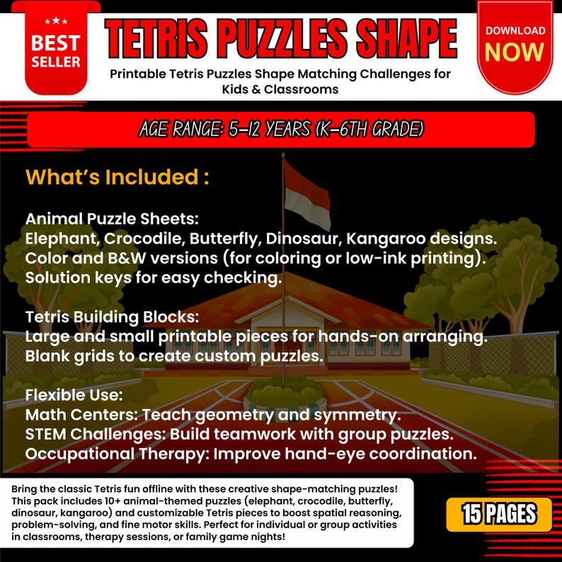 Printable Tetris Puzzles Shape Matching Challenges for Kids ...