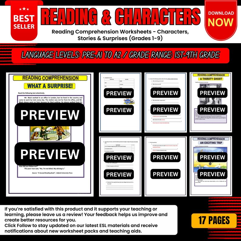 Reading Comprehension Worksheets - Stories, Surprises, Travel ...