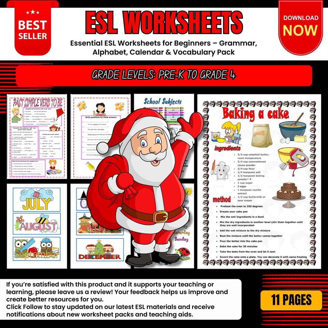 Essential ESL Worksheets for Beginners – Grammar, Alphabet, Calendar ...