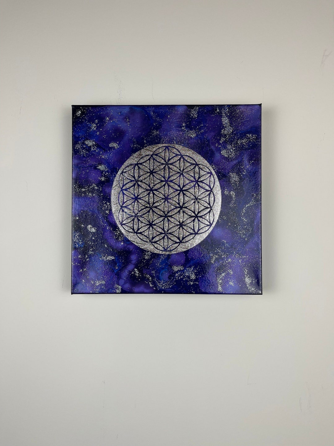 Sacred Geometry Art | Flower of Life Art | Fluid Acrylic Art | | Sacred ...