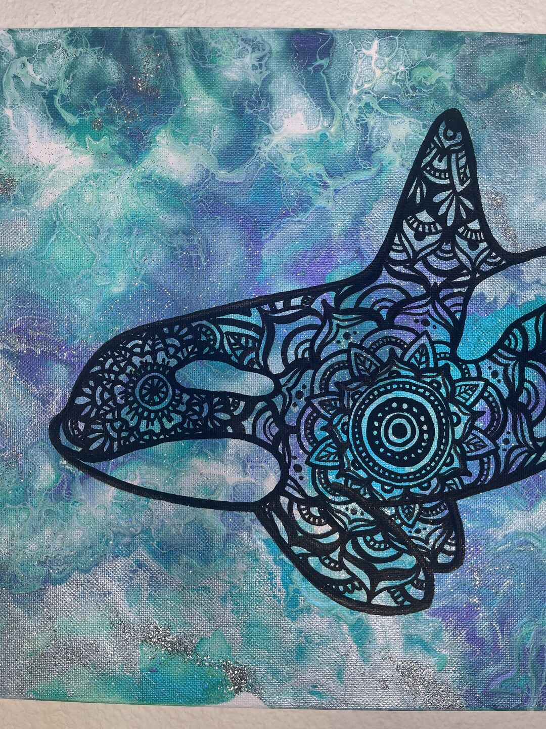 Killer Whale Painting Orca Mandala Sea Life Ocean - Etsy