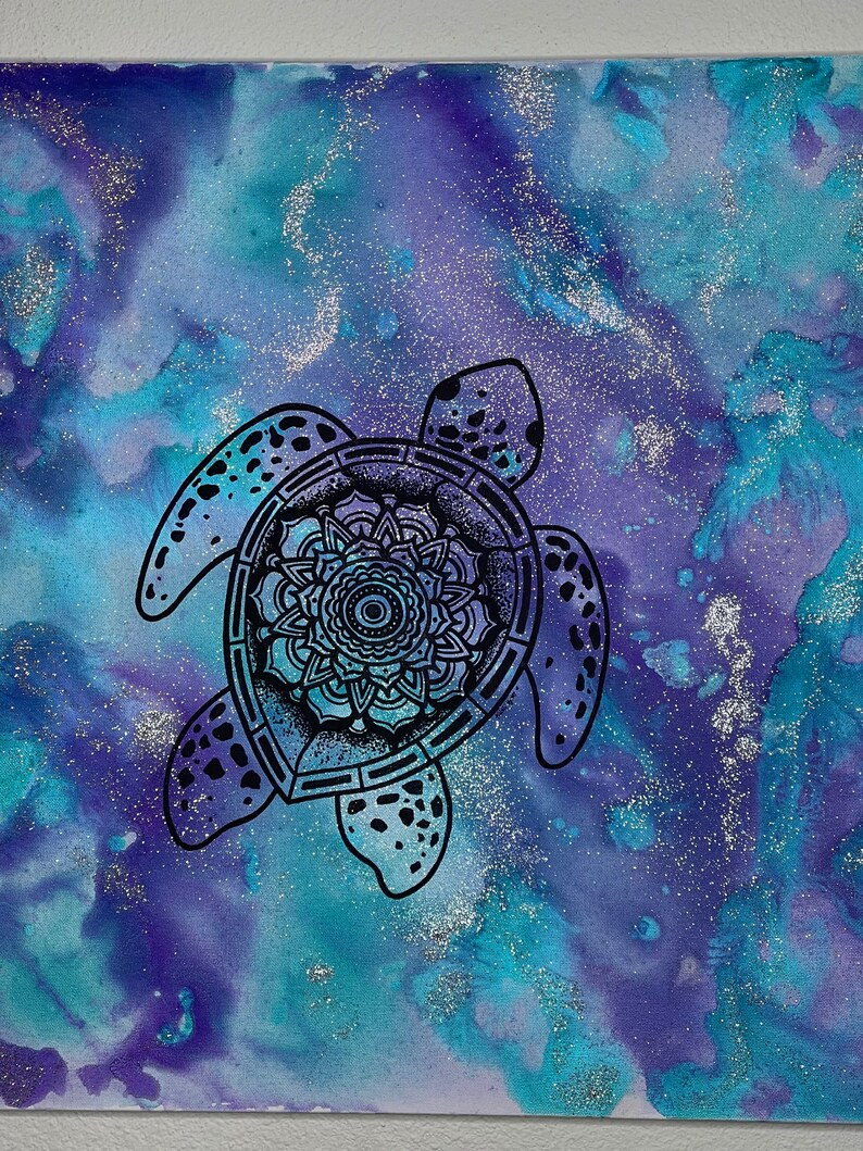 Sea Turtle Wall Art Sea Turtle Painting Sea Turtle Art Green Sea Turtle ...