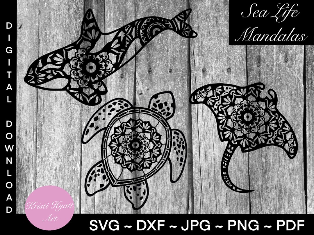 Sea Turtle Svg Orca SVG Manta Ray SVG Sea Life Pack Sea Turtle Whale ...