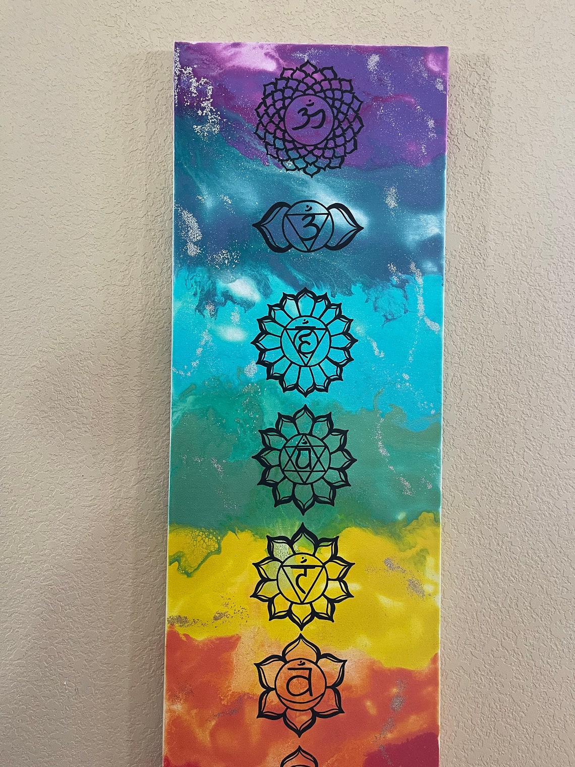 Chakra Painting Seven 7 Chakras Original Wall Art Wall - Etsy