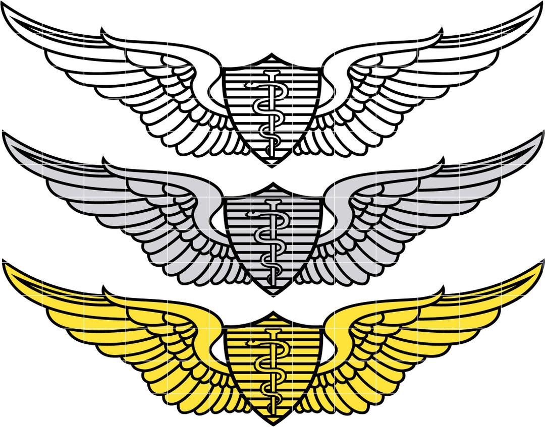 Us Army Basic Flight Surgeon Patch Color and Black File Cnc Laser ...