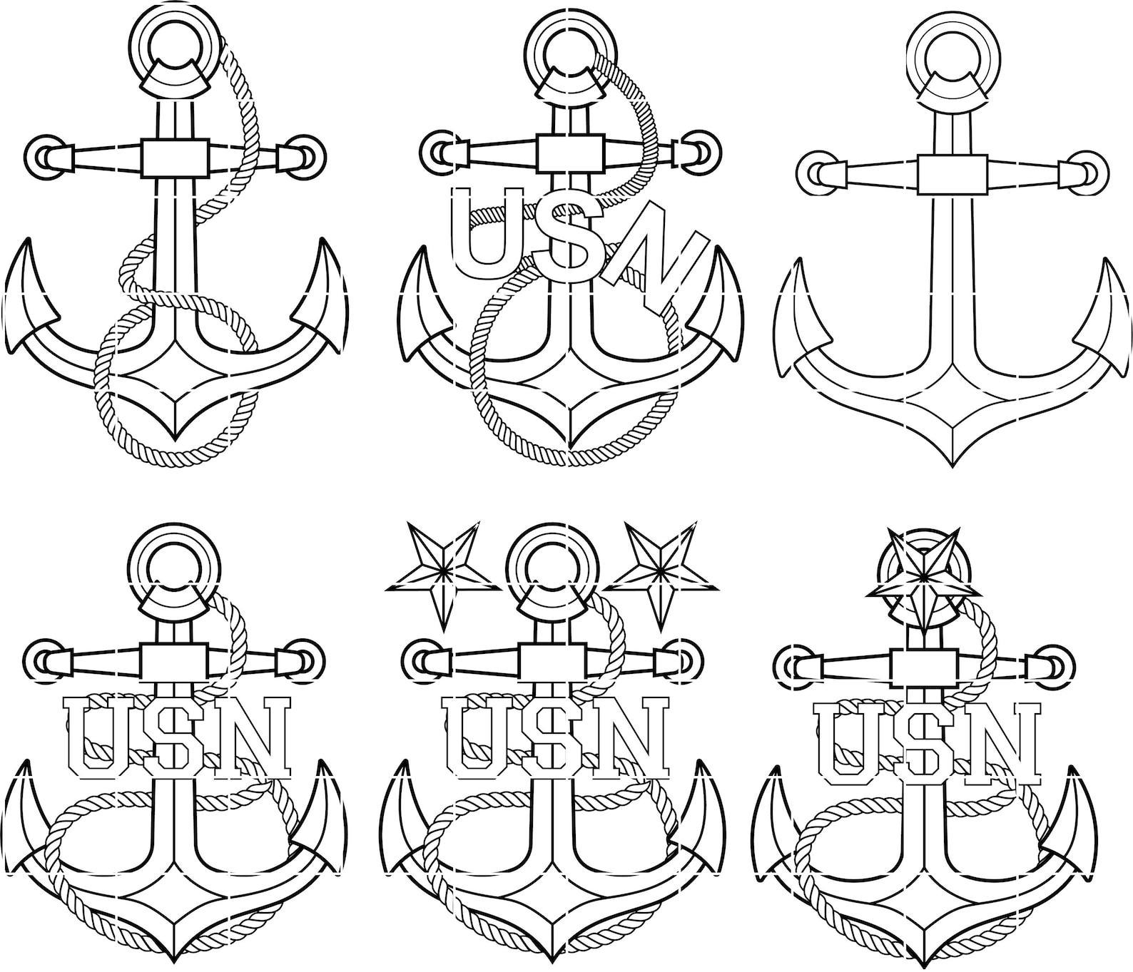 U S Navy Anchor Vector File Cnc Laser Cutting, Wood, Metal Engraving ...