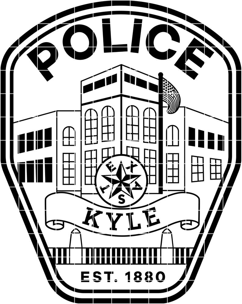 Kyle Texas Police Patch Vector File Cnc Laser Cutting, Wood, Metal ...