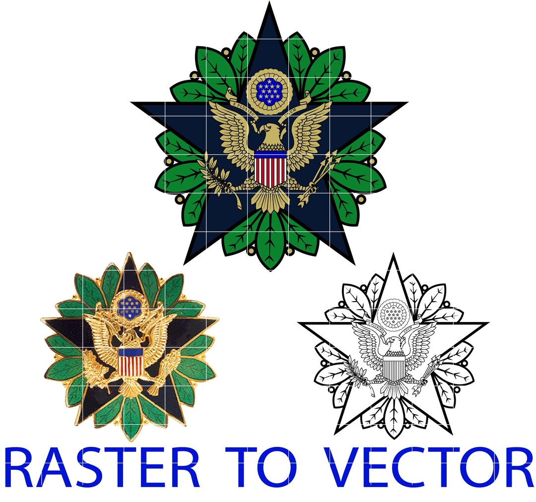 U.S Army Staff Badge Color and Black Vector File Cnc Laser Cutting ...