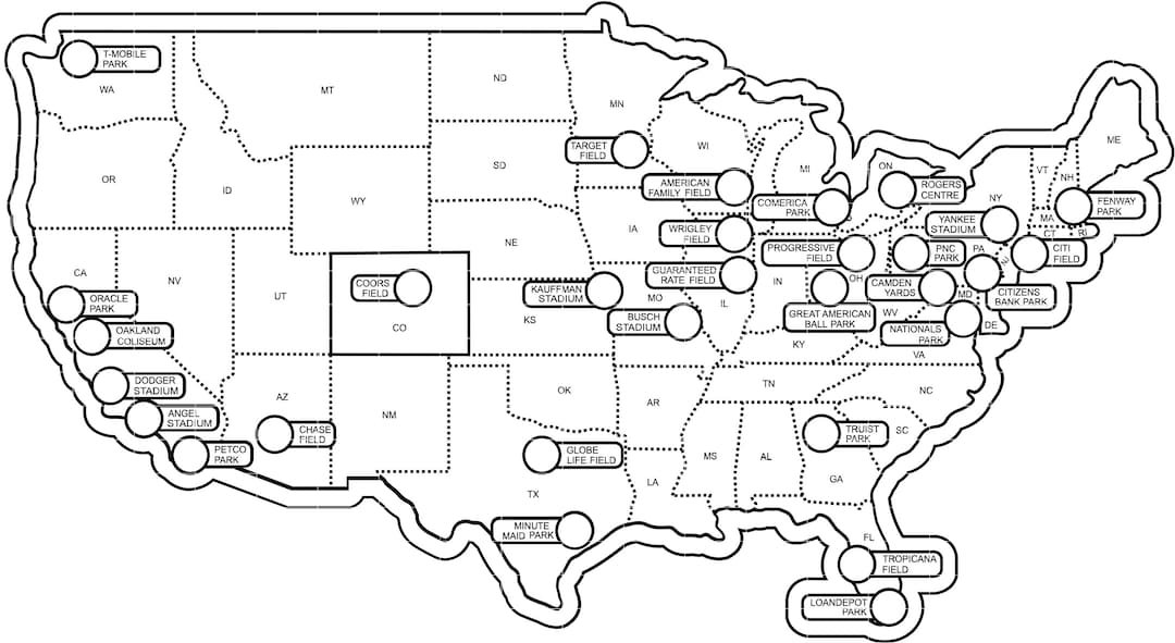 Baseball Stadium Map Vector File Cnc Laser Cutting, Wood, Metal ...