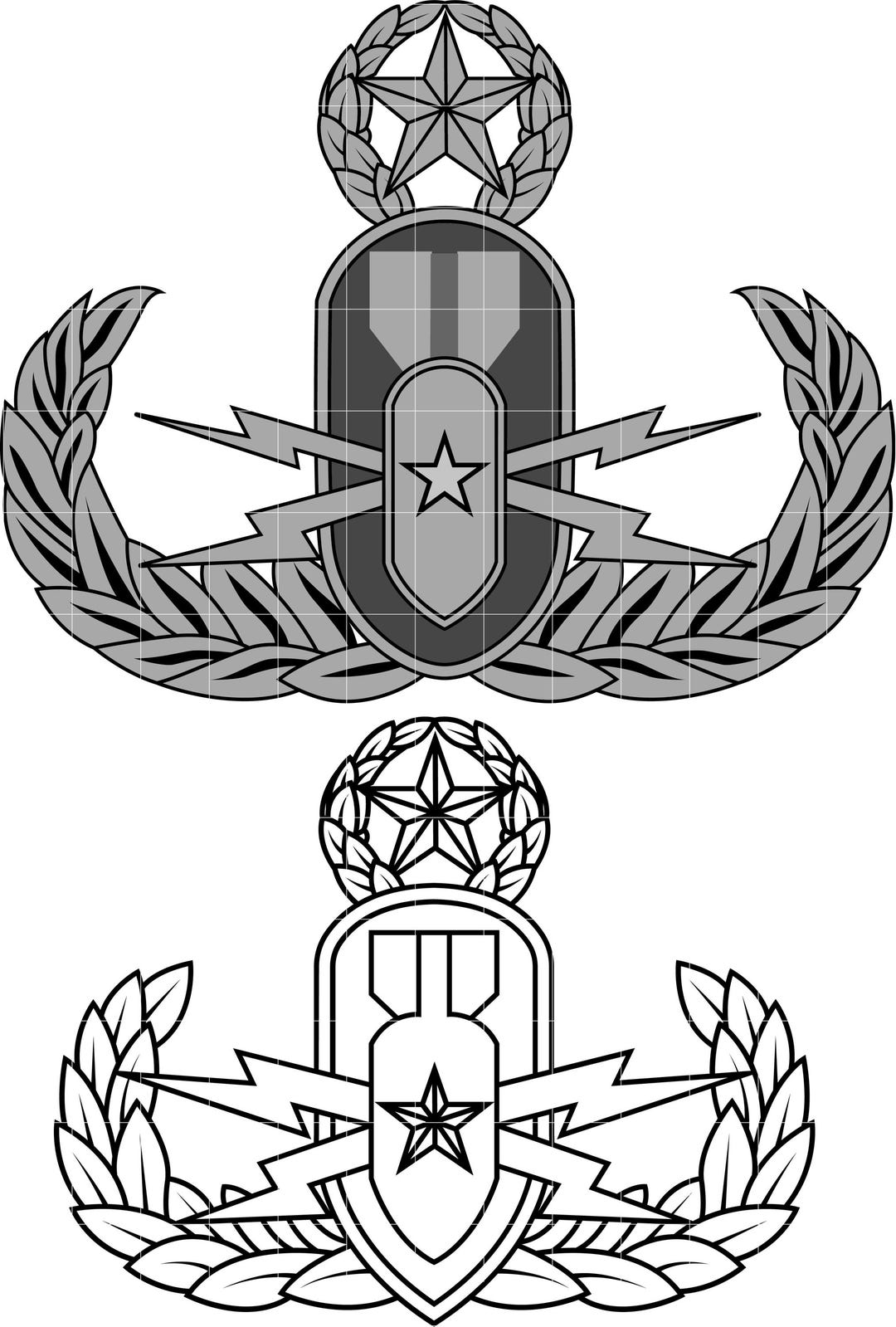 US Army Master Explosive Ordnance Disposal Color and Black Vector File ...